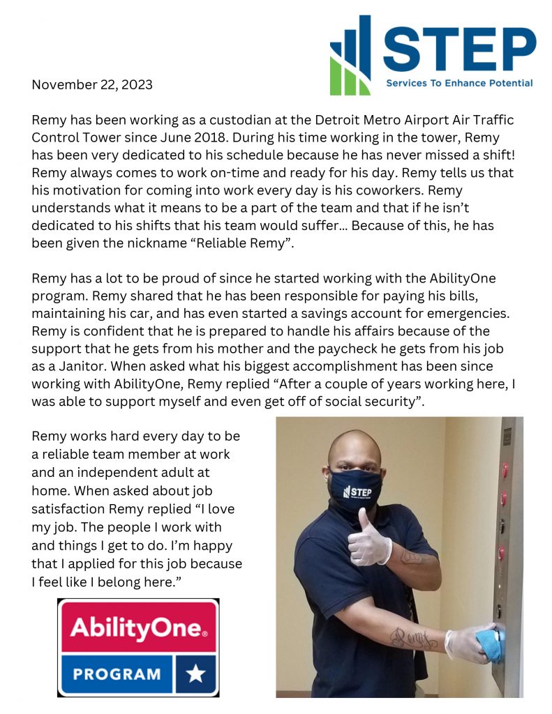 STEP and AbilityOne November 2023 – Services To Enhance Potential